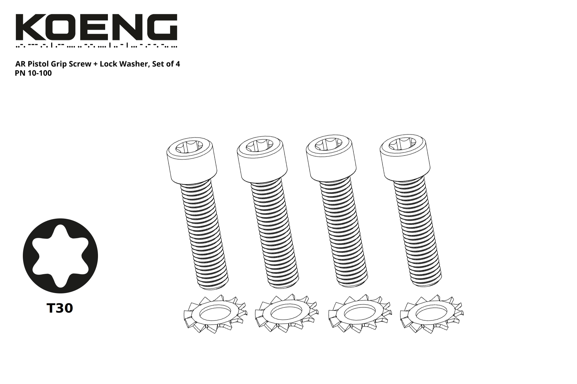 AR Pistol Grip Screw Lock Washer Set Of 4 Hardware KOENG AR Pistol Grip Screw Lock Washer Set Of 4 Hardware KOENG
